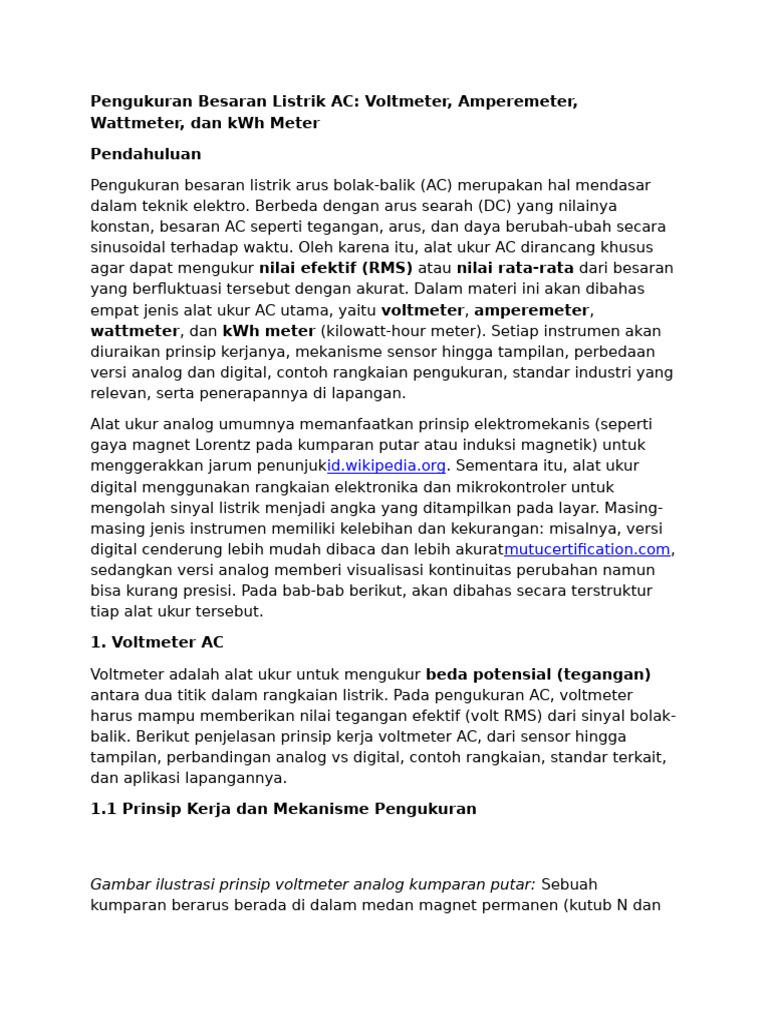 Pengukuran Besaran Listrik AC | PDF