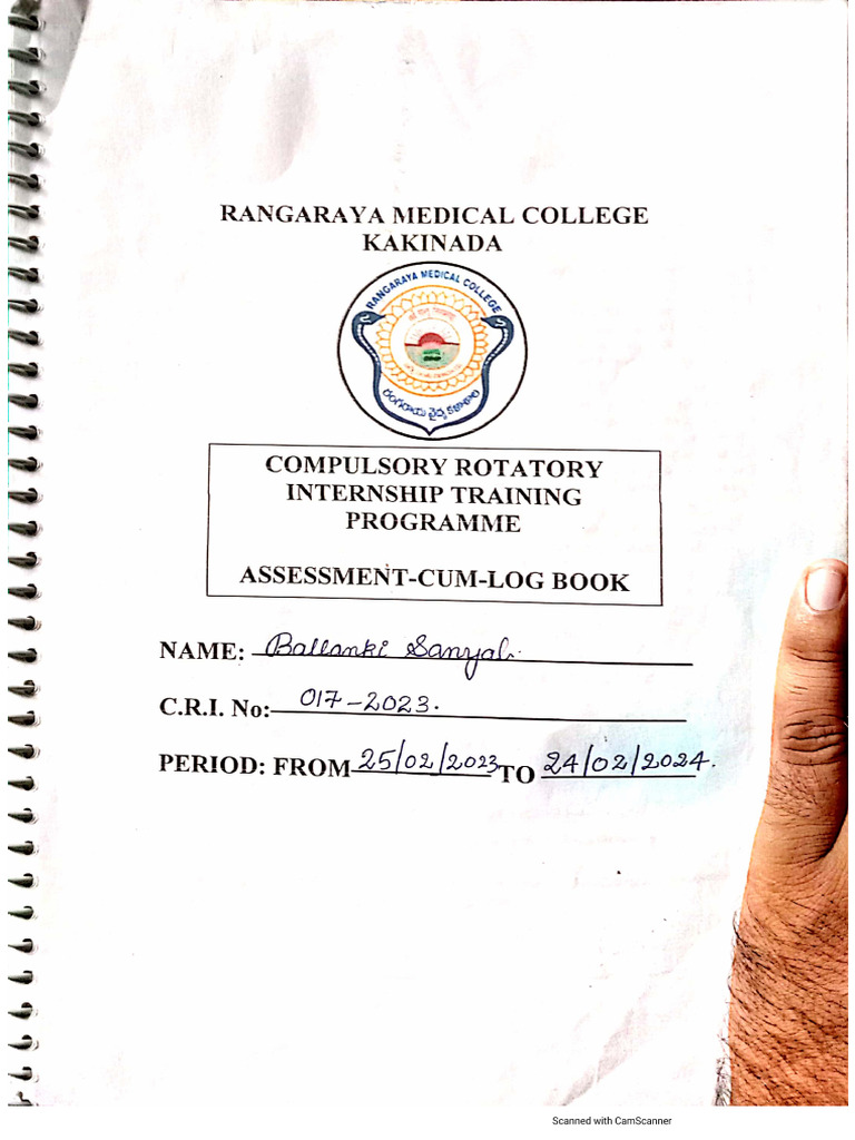 Filled Log Book Medicine | PDF