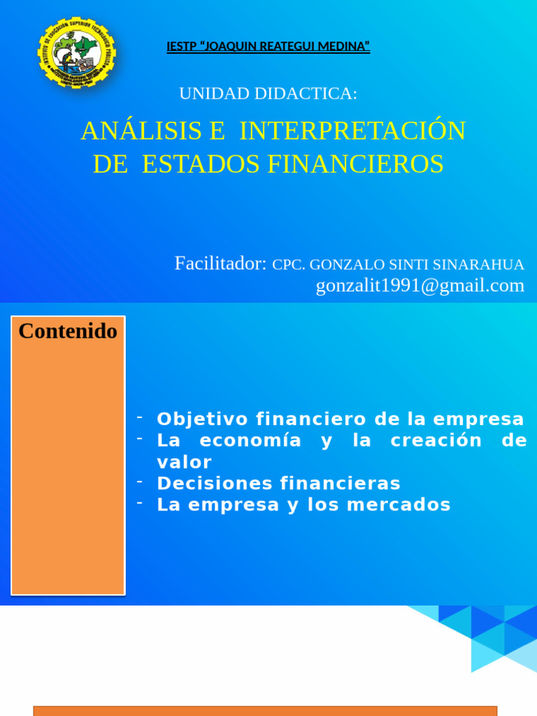 Sesión 1 Conceptos Basicos para El Análisis Financiero | PDF | Business | Economias