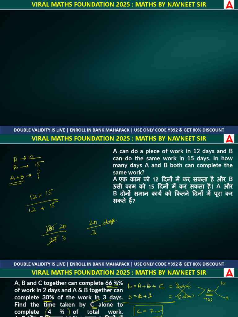 Time and Work Question | PDF