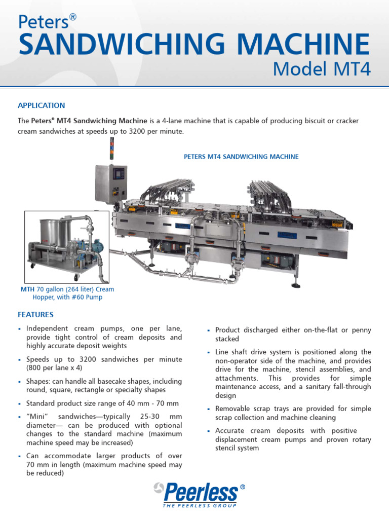 Sandwiching Machine Model MT4 .PDF - Peerless Food Equipment | PDF | Manufactured Goods ...