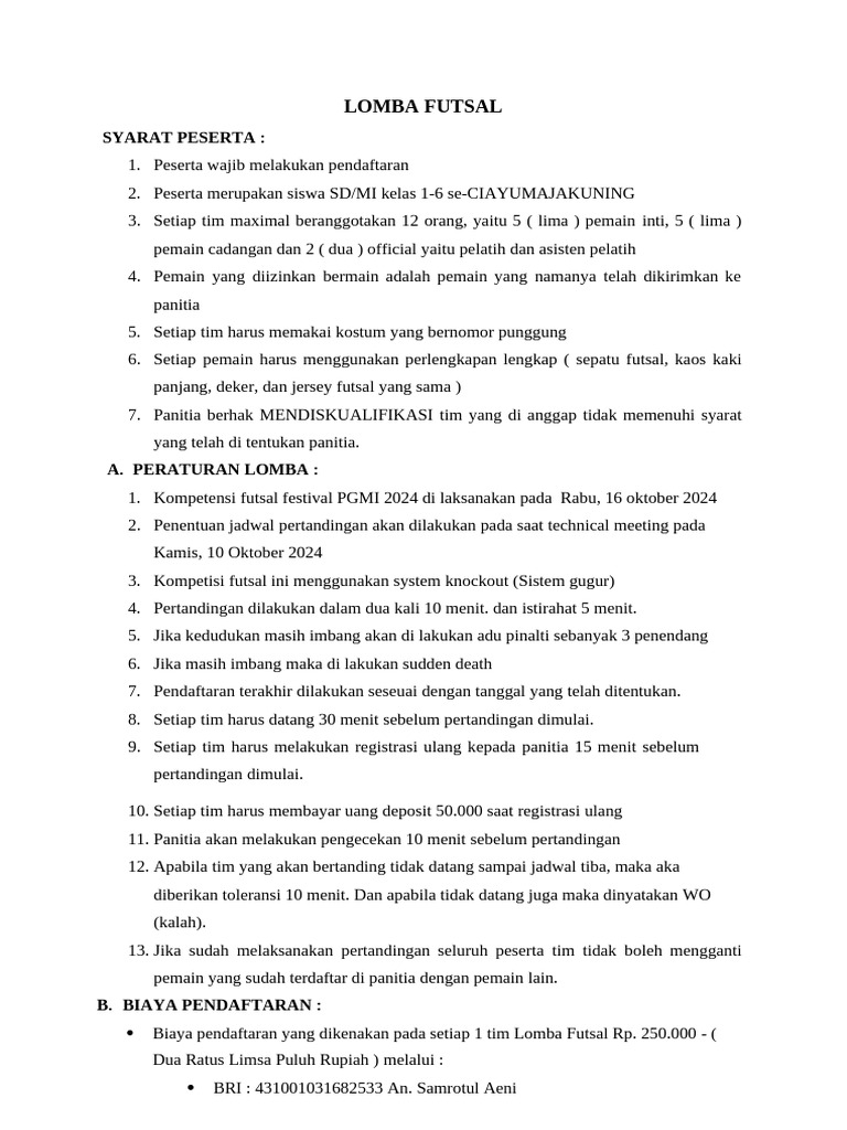 LOMBA_FUTSAL_ FIKS | PDF