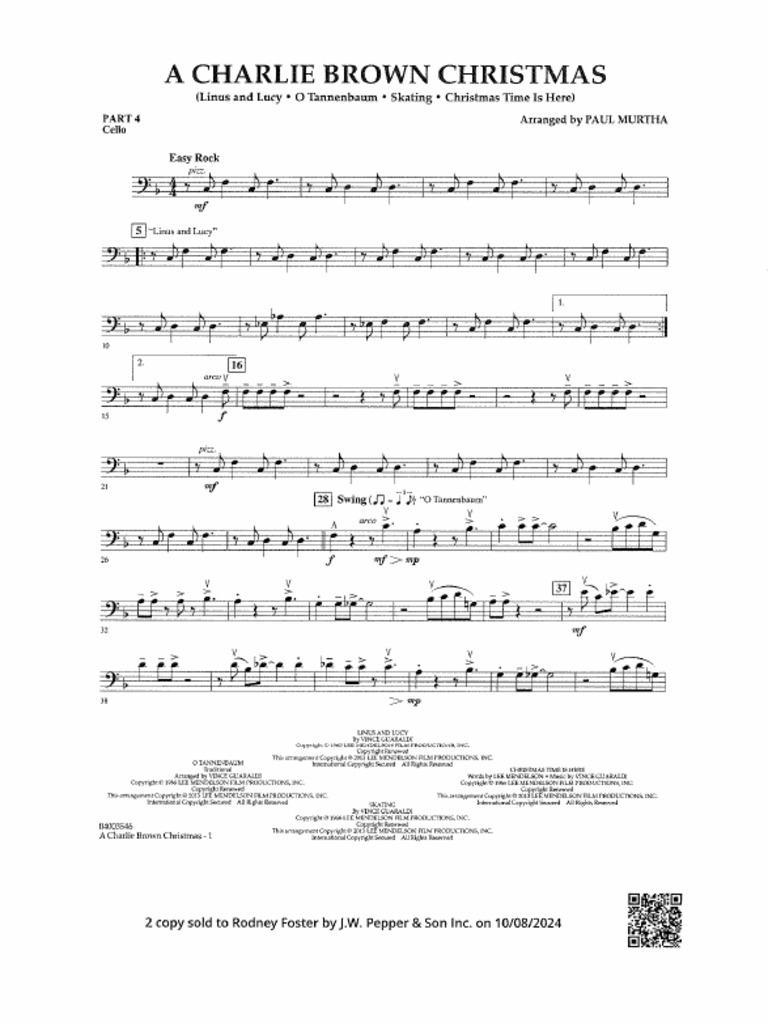 A Charlie Brown Christmas - Cello 1 | PDF