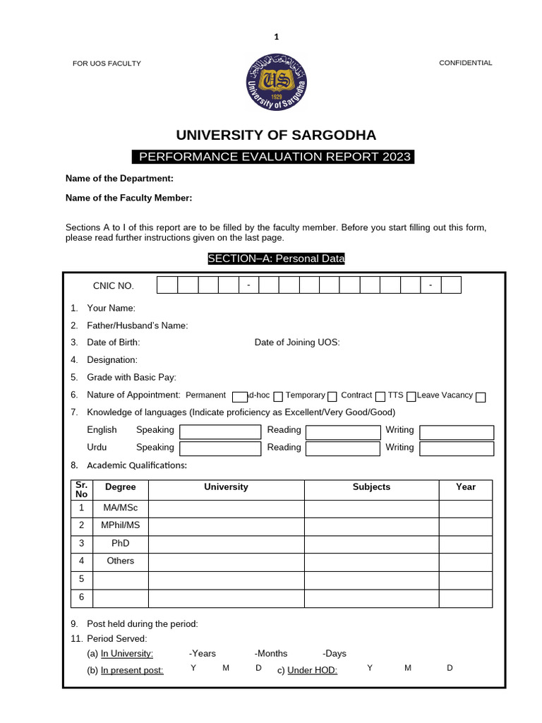 PER 2023 UOS Faculty 1704087588 | PDF | Higher Education | Educational Stages