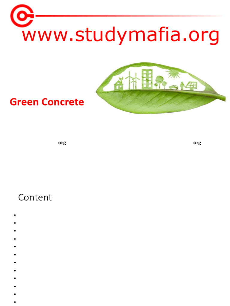 civil-Green-Concrete-ppt | PDF | Concrete | Cement
