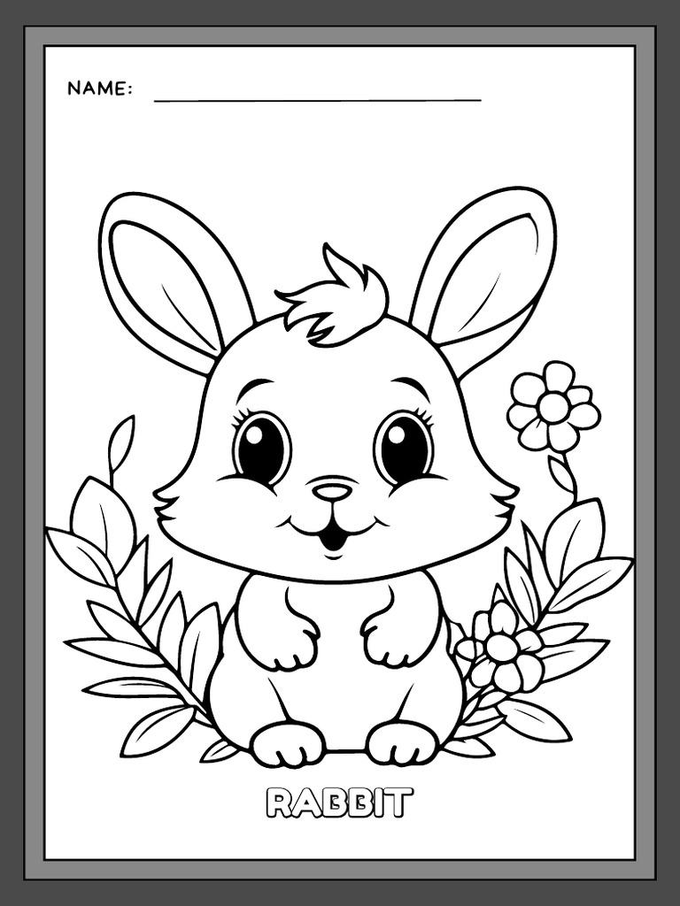 Animals During Spring Season Coloring Activity Worksheet in Black and ...