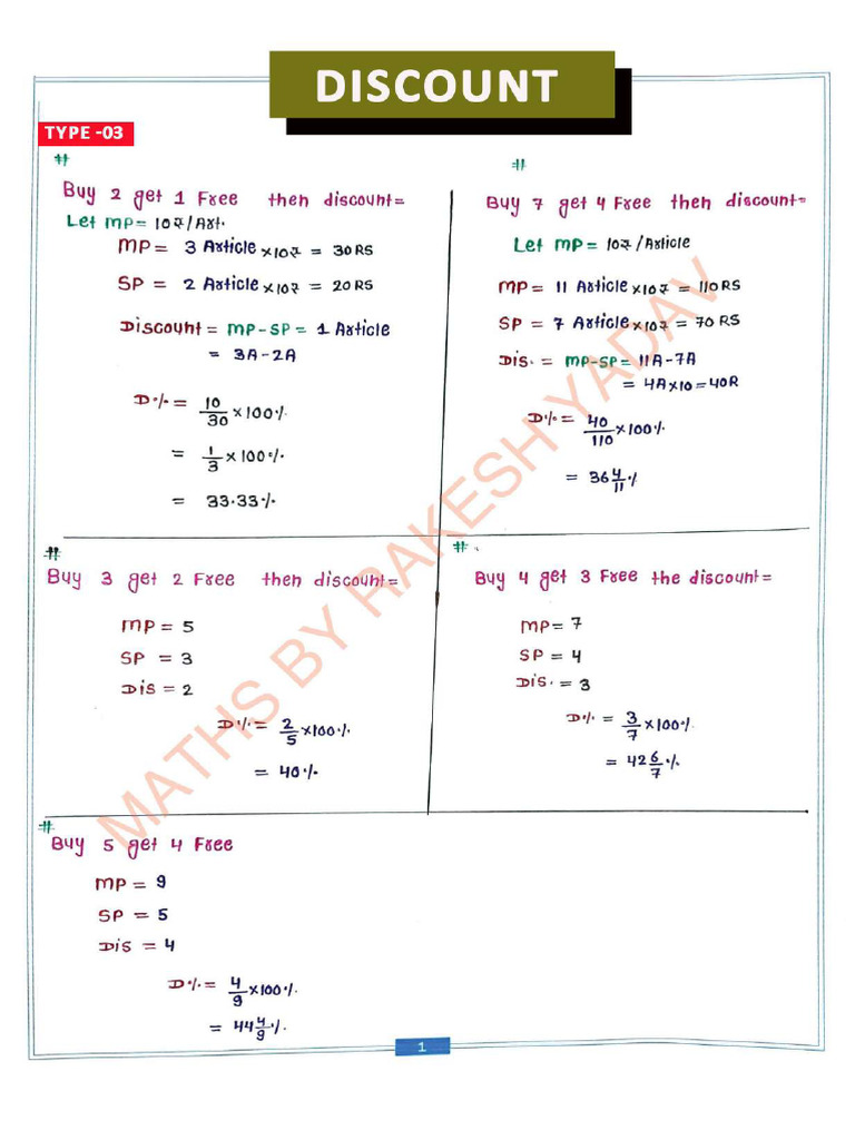 10. Profit and Loss (Discount) Notes 5 | PDF