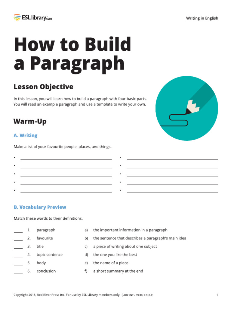 Paragraph Development Task | PDF