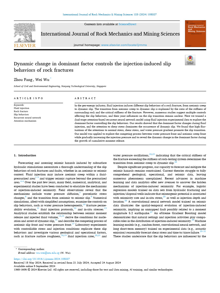 Dynamic Change in Dominant Factor Controls The Injection-Induced Slip ...