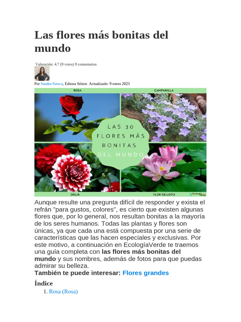Las flores más bonitas del mundo | PDF