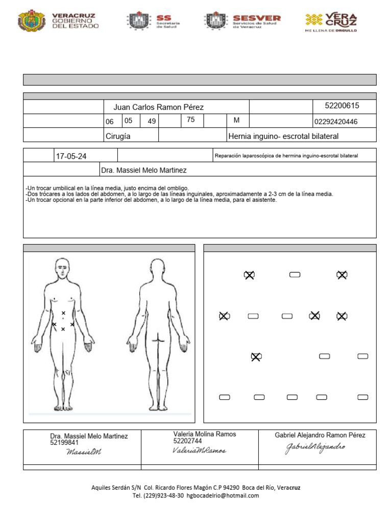 Hoja de Marcaje Quirúrgico IMSS | PDF | Medicina CLINICA | Cirugía