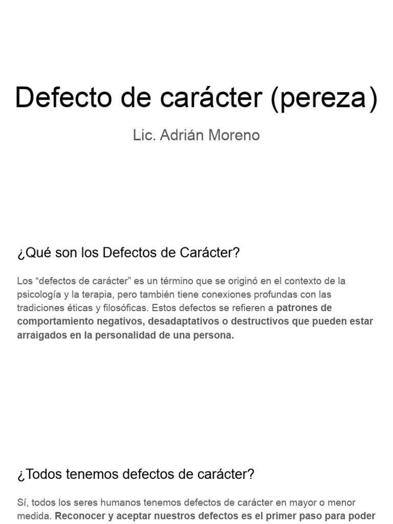 Pereza: Un Defecto de Carácter | PDF | Motivación | Motivacional