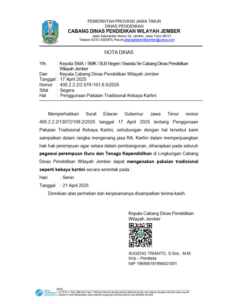 579 Nodin Pakaian Kebaya Hari Kartini_sign | PDF