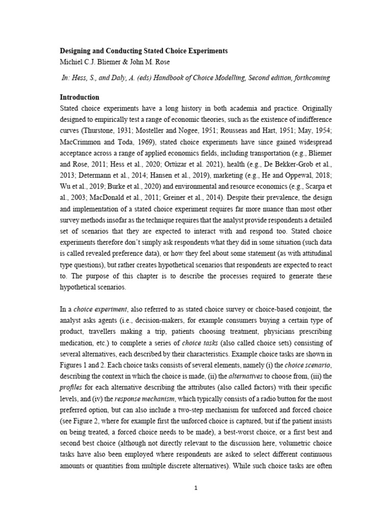 Designing and Conducting Stated Choice Experiments | PDF | Eigenvalues And Eigenvectors ...