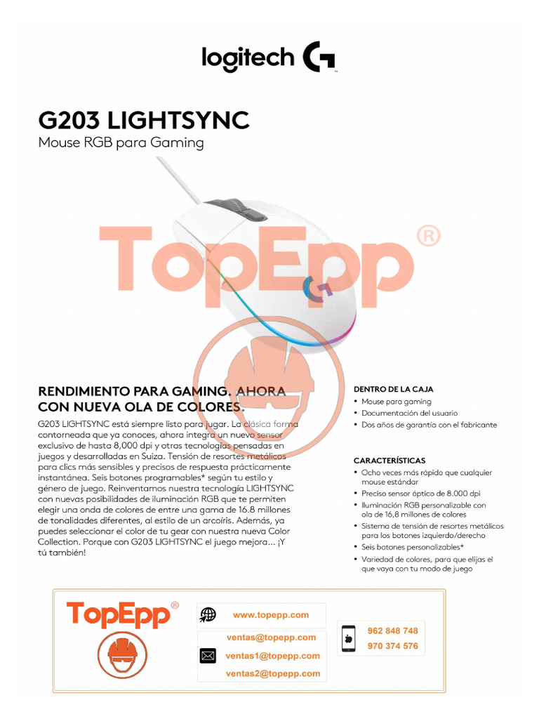 Mouse G203 - Logitech - TopEpp S.A.C. | PDF