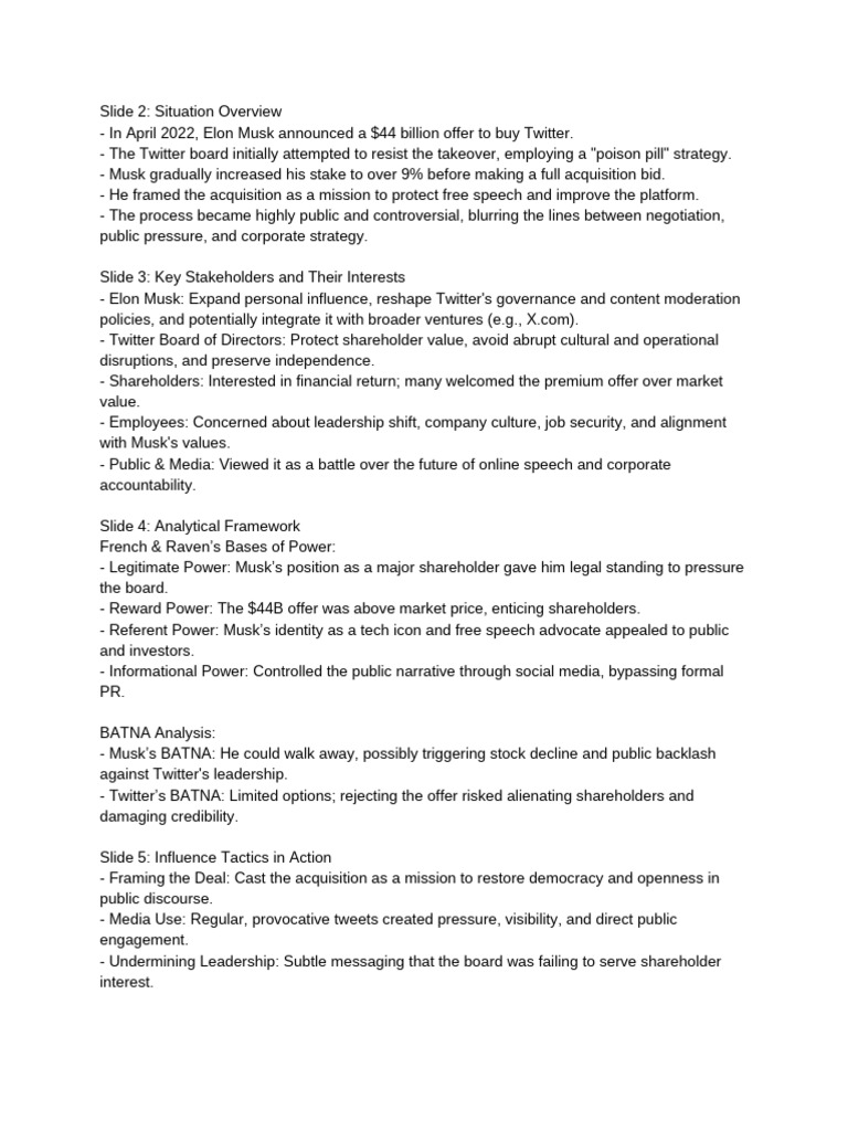 Project Content Outline | PDF | Elon Musk | Mergers And Acquisitions