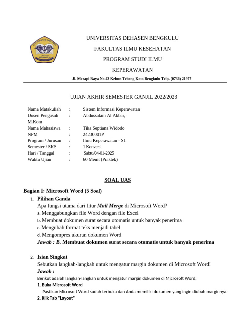 Tika Septiana Widodo - UAS SIK - S1 Konversi | PDF