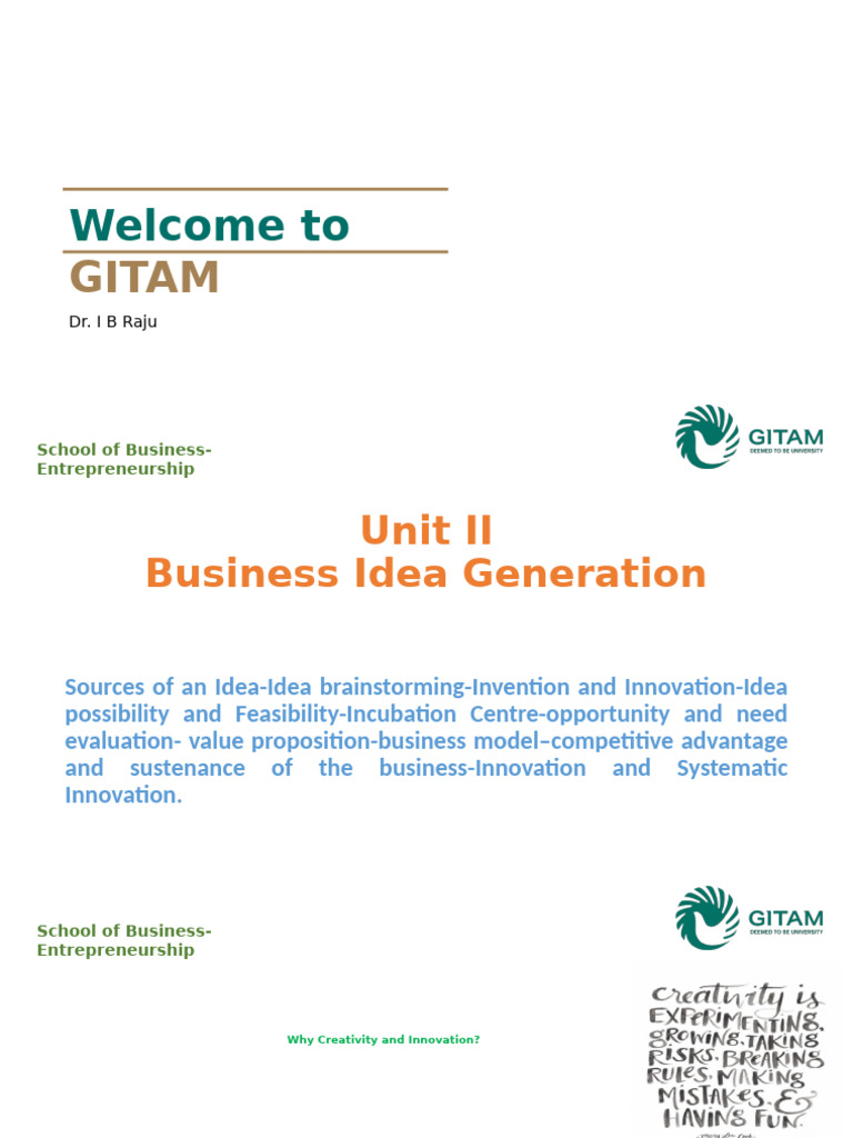 Business Idea Generation and Innovation | PDF | Feasibility Study ...