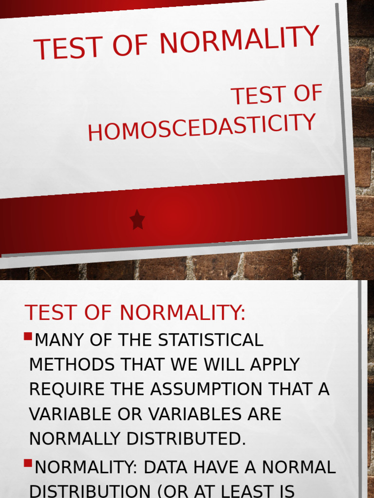Normality and Homoscedasticity Tests | PDF | Skewness | Normal Distribution