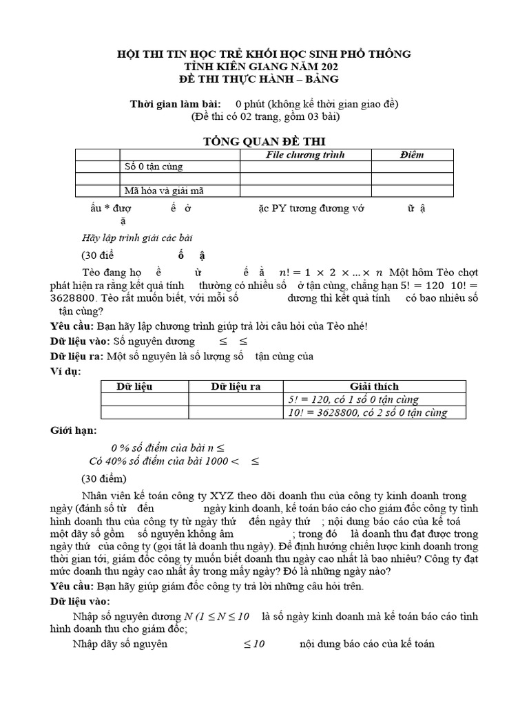 De Thi Tin Hoc Tre Cap Tinh Nam Hoc 2022 2023 Part02 | PDF