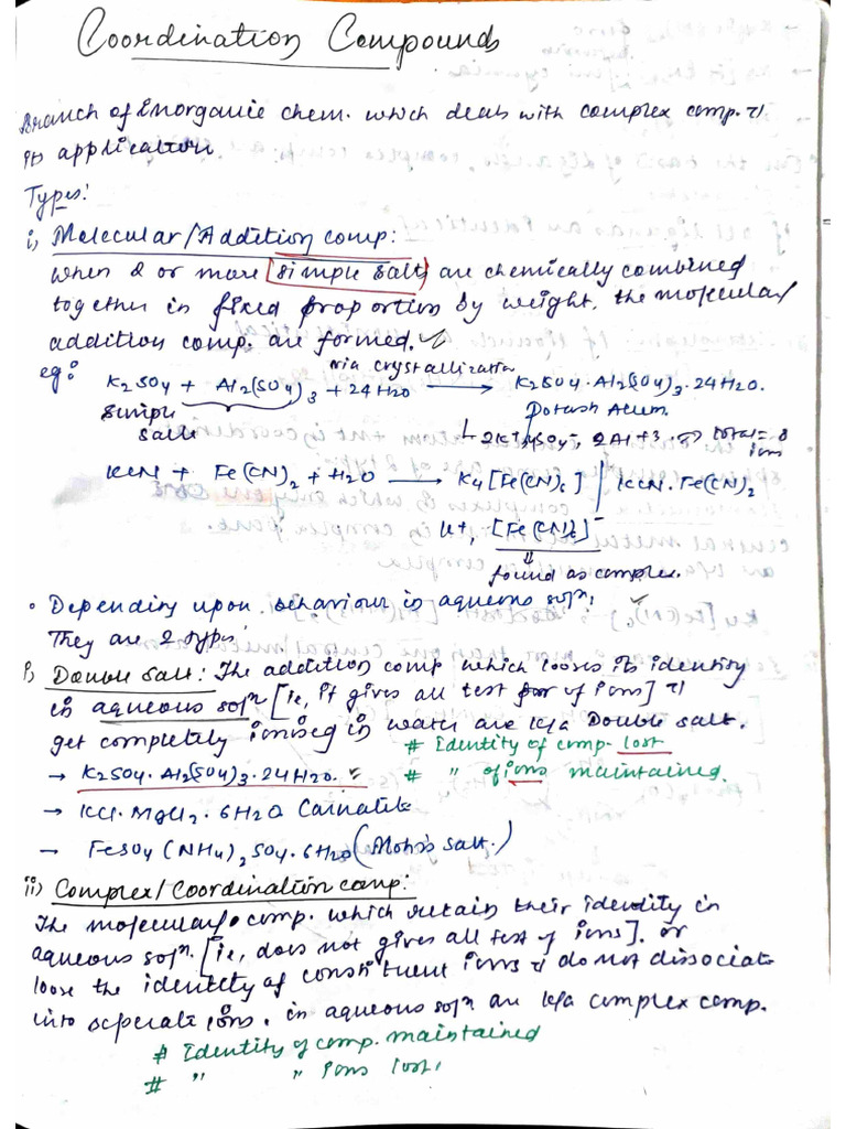Coordination Compounds | PDF