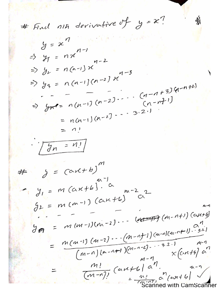 Successive Differentiation Maths and Example | PDF