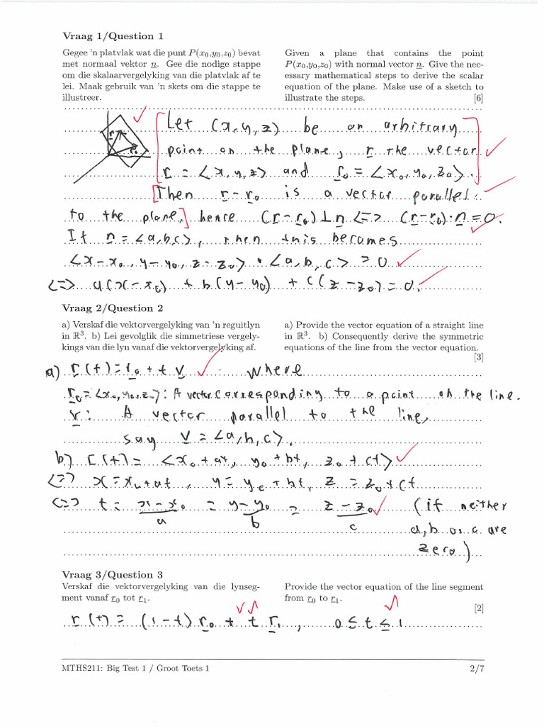MTHS211 Big Test 1 Memo 2025 | PDF