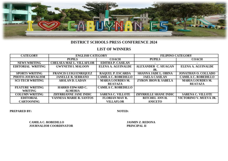 District Schools Press Conference 2024 | PDF