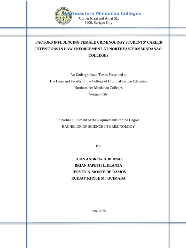 Manuscript Research Chapter 1 3 BsCrim 3D Final | PDF | Motivation | Motivational