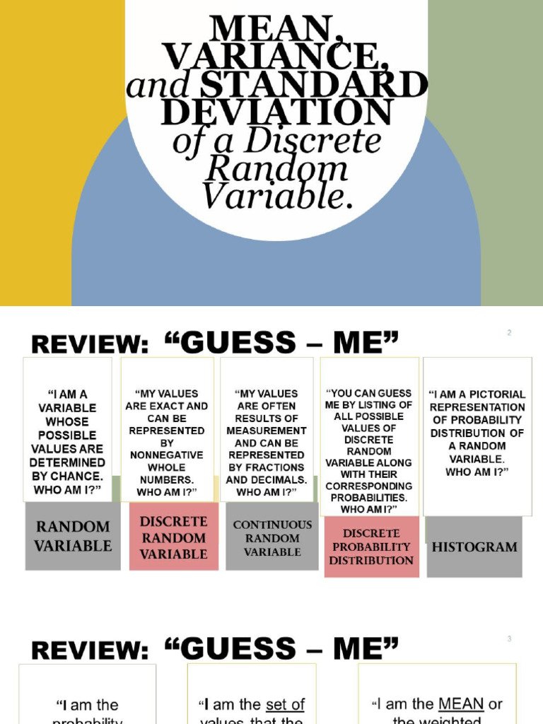 3 Mean Variance Standard Deviation Pdf