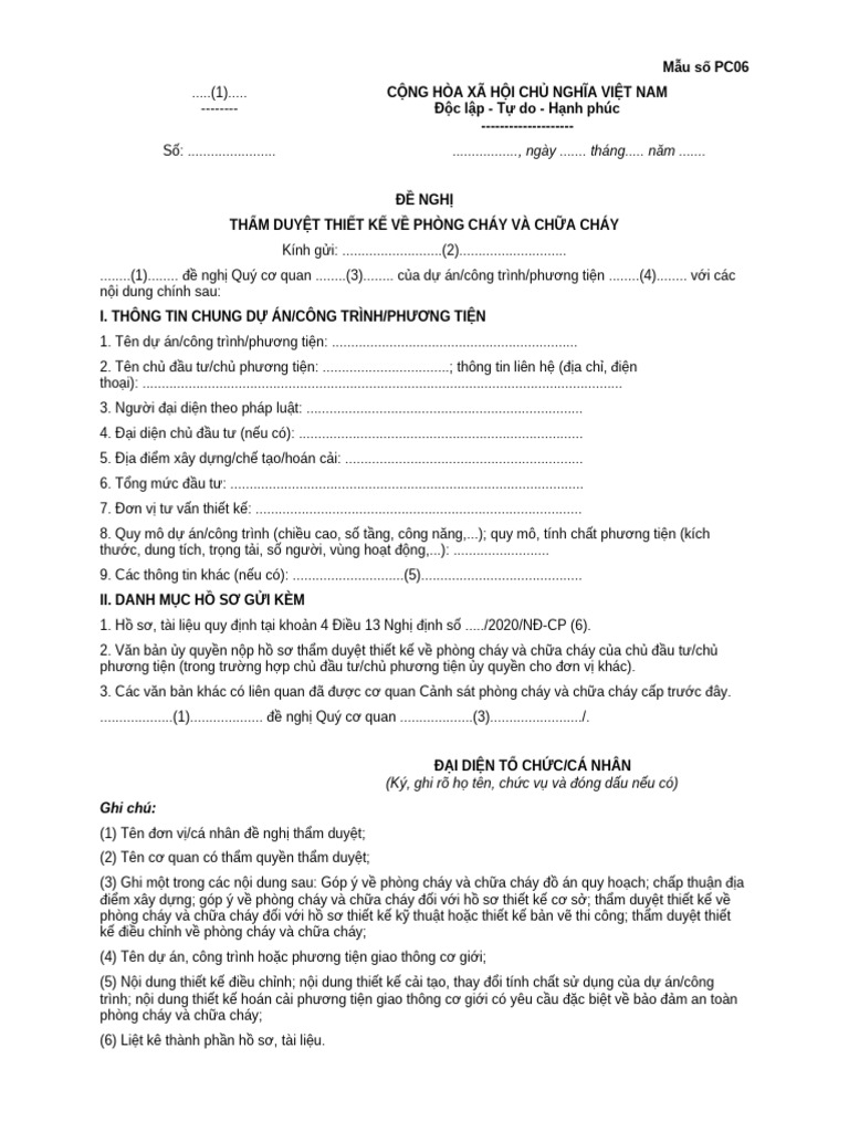 Mau-so-PC06-De-nghi-tham-duyet-thiet-ke-ve-pccc | PDF