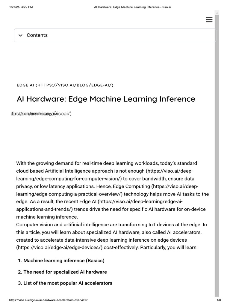 AI Hardware - Edge Machine Learning Inference - Viso - Ai | PDF | Graphics Processing Unit ...