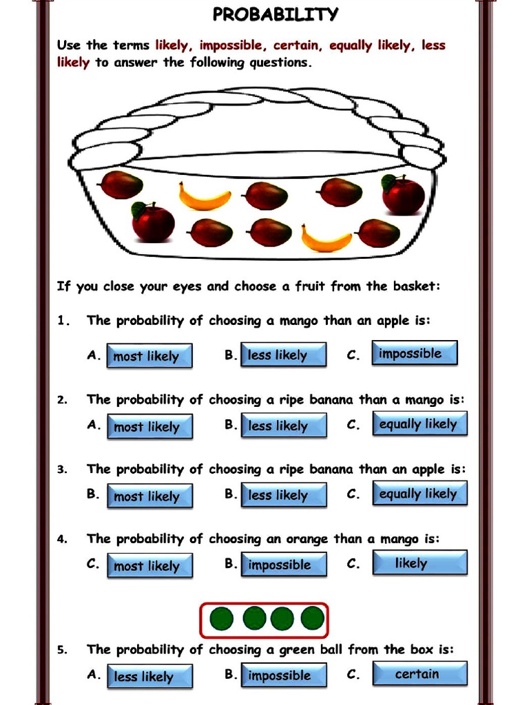 Probability Grade 4 | PDF