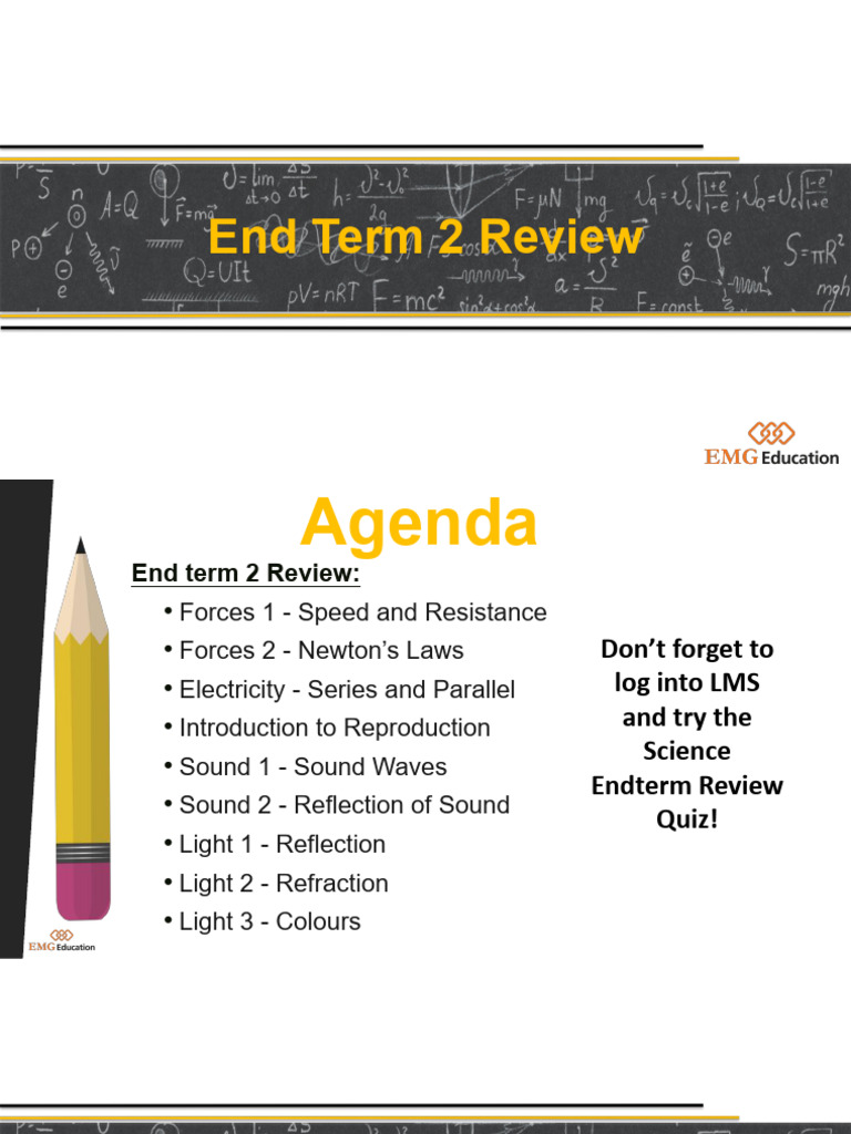 2025 Science End Term 2 Review - PPT With Answers | PDF | Light | Force