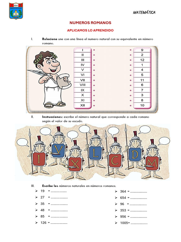 Números Romanos y Naturales | PDF