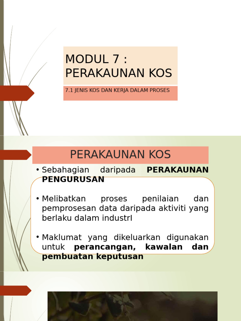 Modul 7.perakaunan Kos | PDF