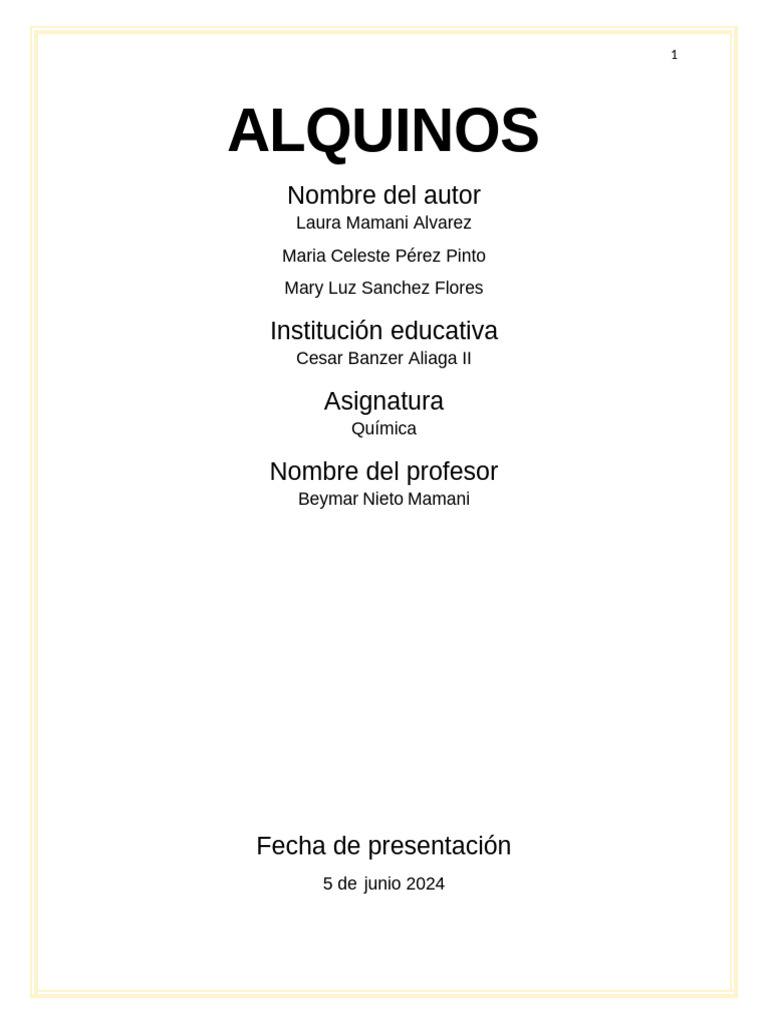 Alquinos: Definición y Fórmula General | PDF | Alqueno | Alcano