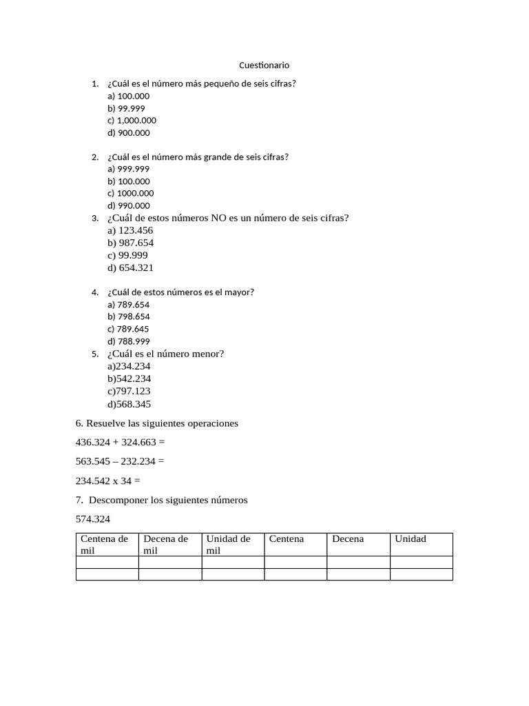 Banco de Preguntas Matematicas | PDF