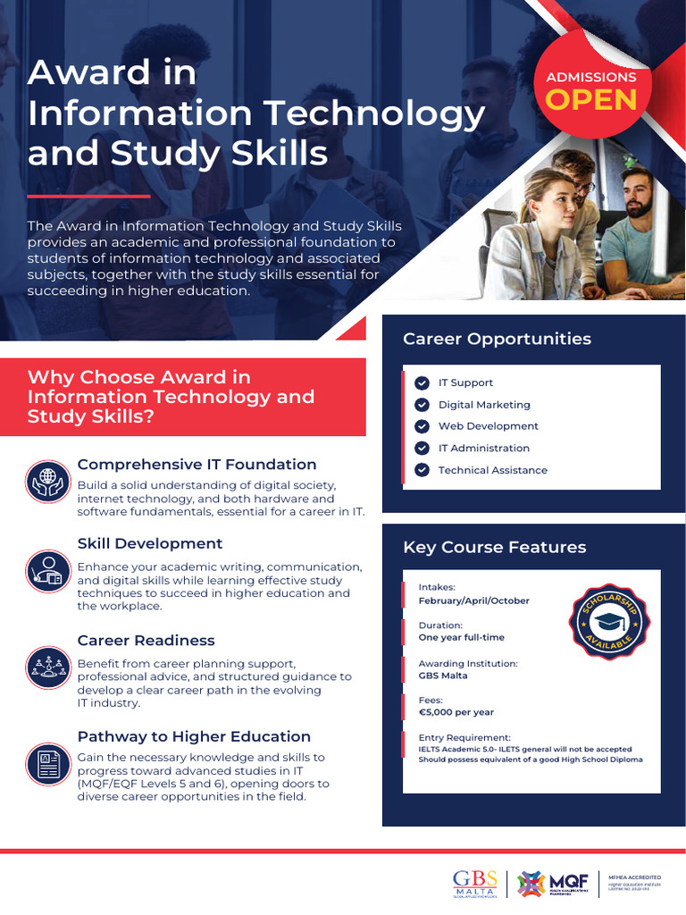 GBS Malta - Award in Information Technology and Study Skills - A4 - TJ - 1902 | PDF | Study ...