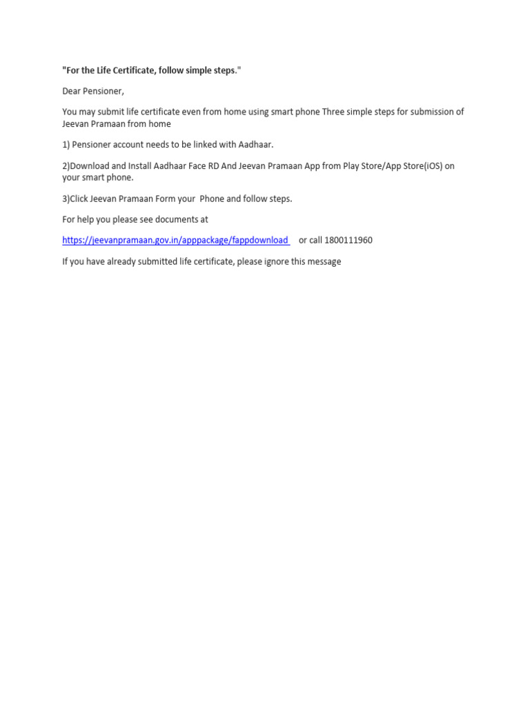 Life Certificate | PDF