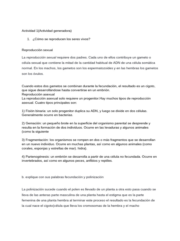 Acividad 1 Biologia General | PDF