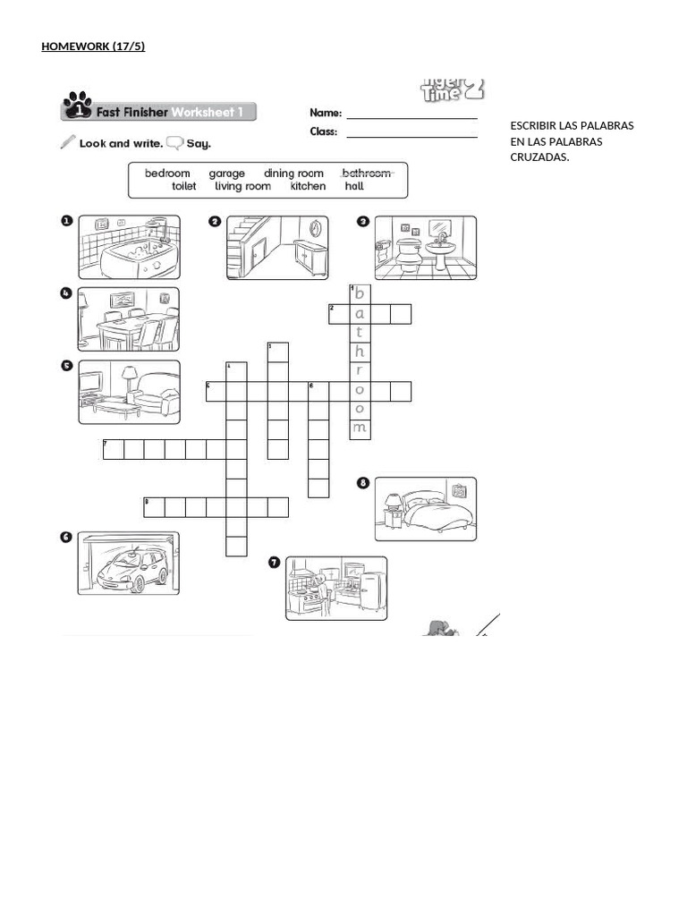 HOMEWORK 3th grade. Parts of house | PDF