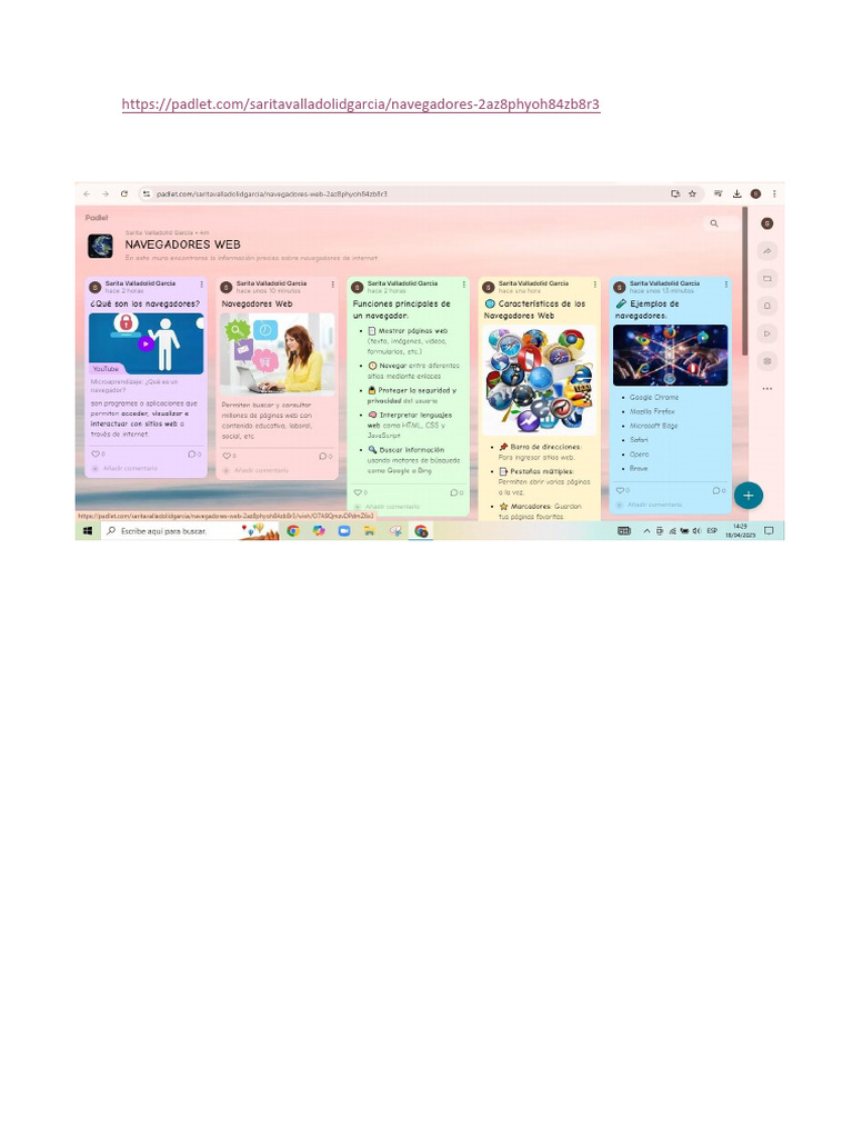 Padlet - Navegadores Web | PDF