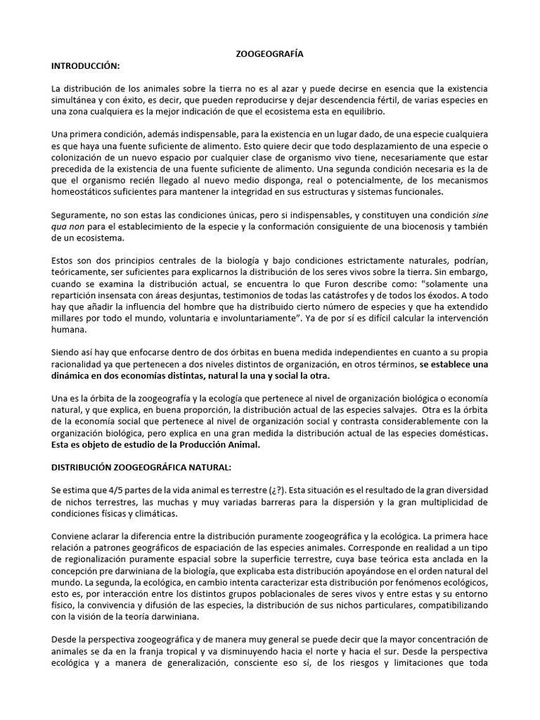 Introducción a la Zoogeografía | PDF | Evolución | Oveja
