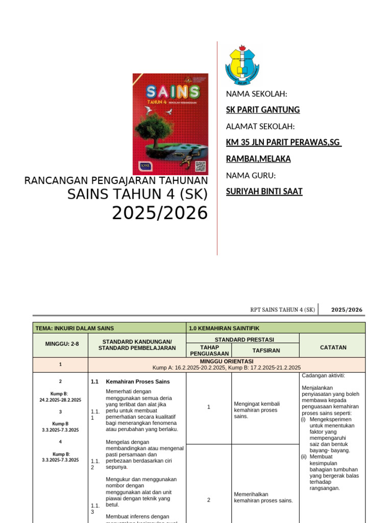 RPT SN T4 SPaG | PDF