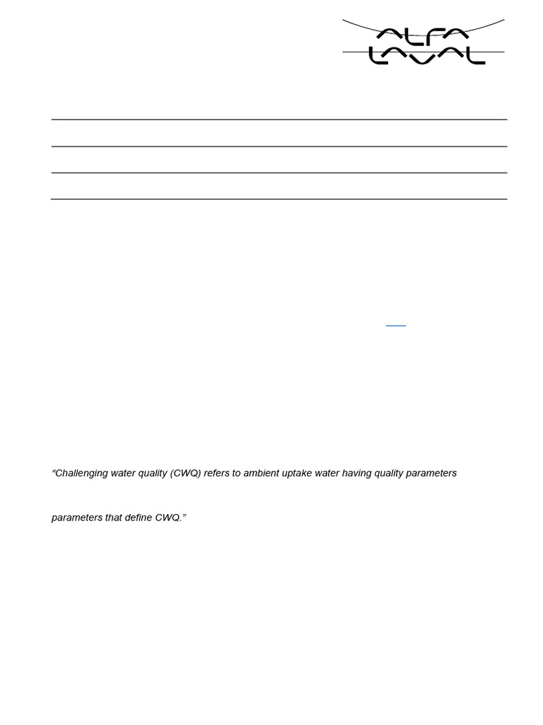 (UV, ALFA LAVAL) Challenging Water Quality Guidance MEPC 81 | PDF ...