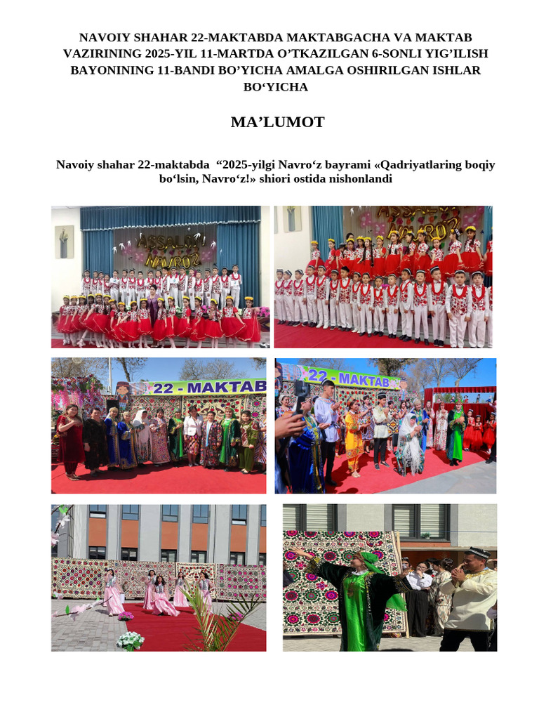 22-maktab Navro'z va hashar | PDF