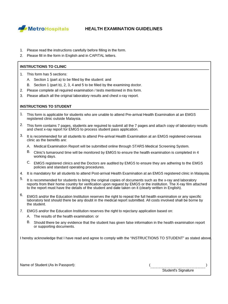 Formulir MCU Ver English | PDF | Blood Pressure | Physical Examination