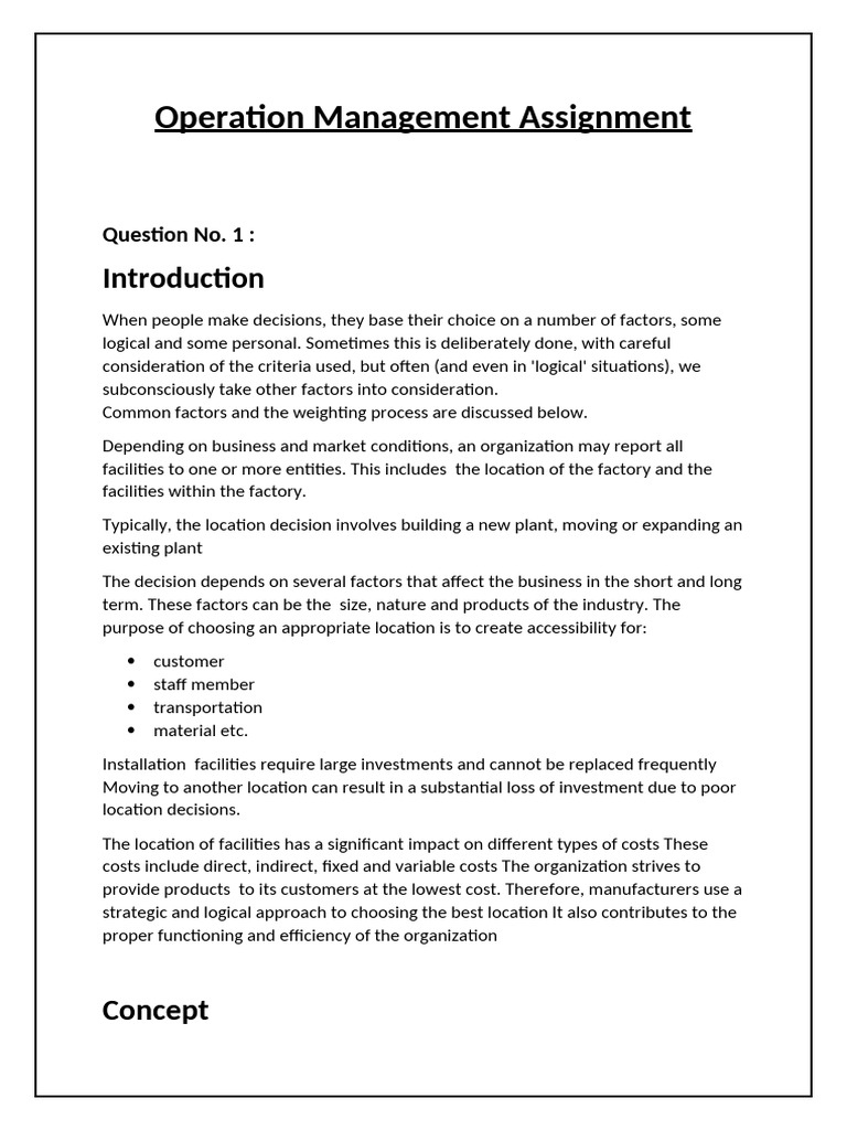 Facility Location and Layout Strategies | PDF | Factory | Expected Value