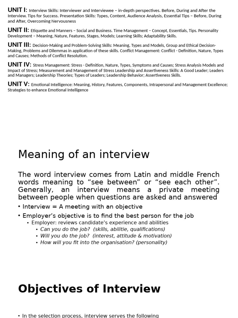 Essential Interview Skills and Tips | PDF | Psychology | Cognition